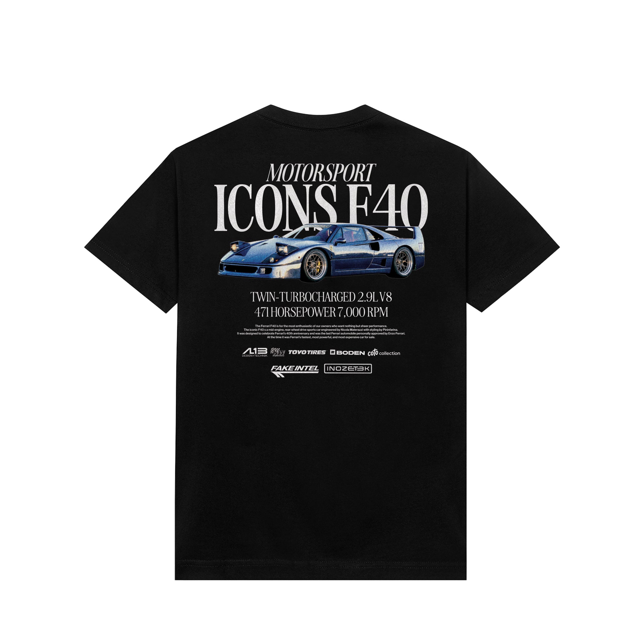 Fake Intel x Inozetek F40 Black Tee – fakeintel